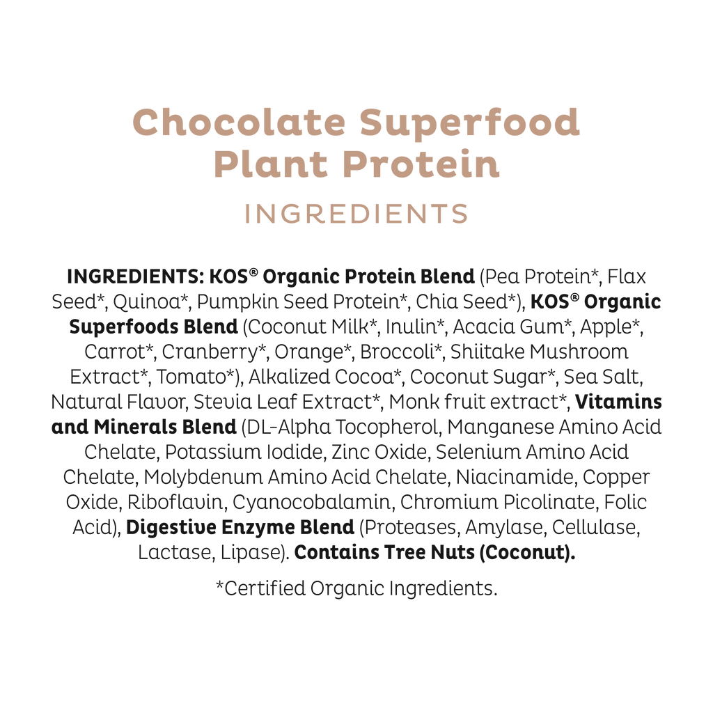 KOS Amazing Tasting Organic Vegan Plant Based Protein Powder – KOS.com
