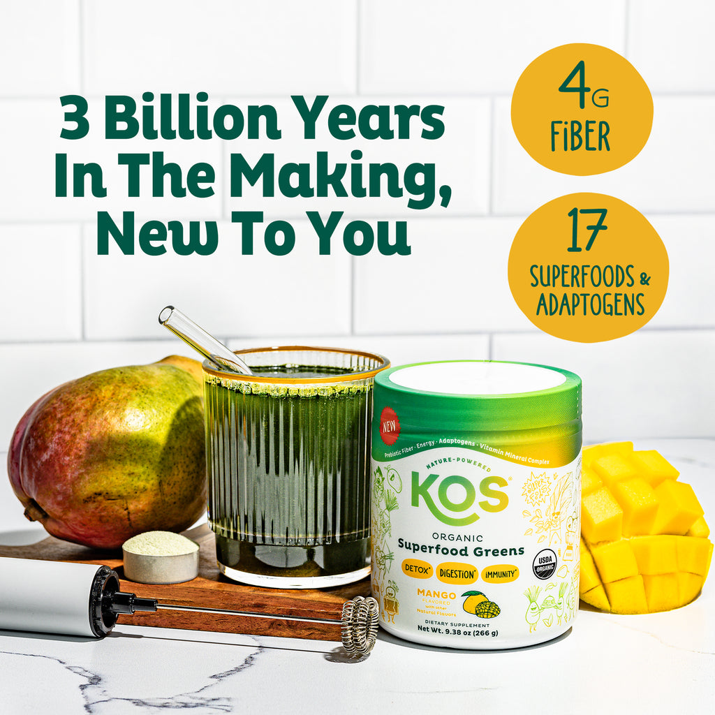 KOS Amazing Tasting Super Greens Powder | USDA Organic | KOS.com