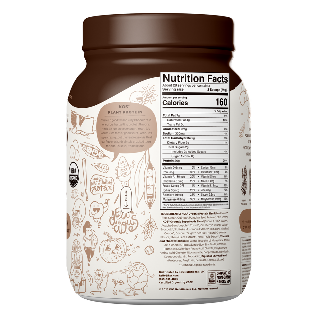 KOS Amazing Tasting Organic Vegan Plant Based Protein Powder – KOS.com